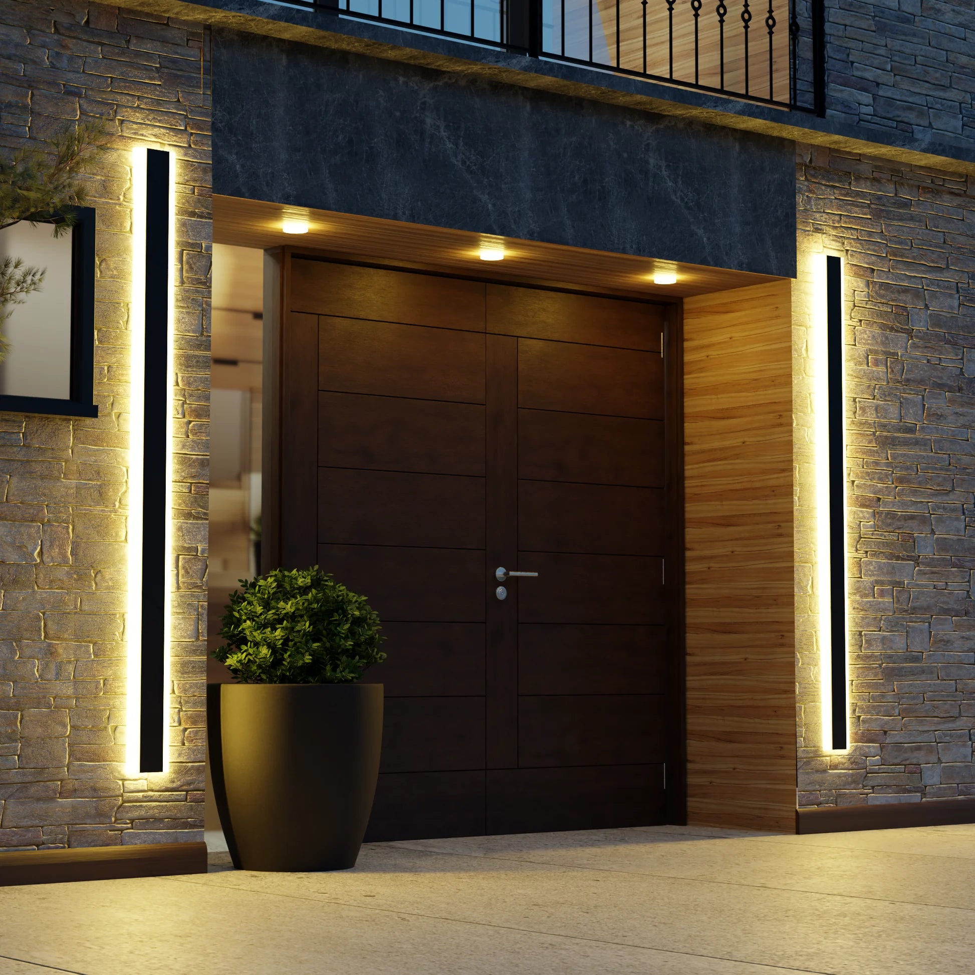 Linear LED Long Outdoor Wall Light Minimalist Exterior Wall Mount ...